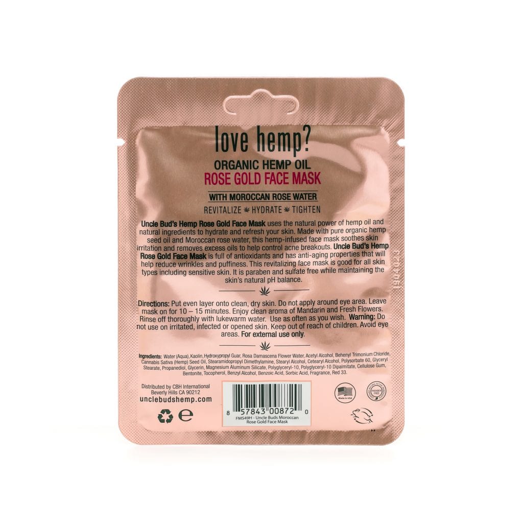 Deluxe Hemp Face Mask [Rose Gold] | Uncle Bud’s Hemp